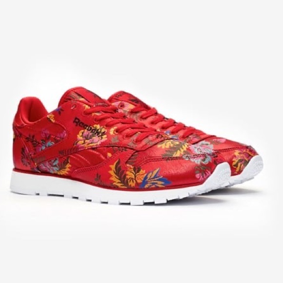 Reebok | Shoes | Reebok Classic Leatheropening Ceremony Floral Satin ...